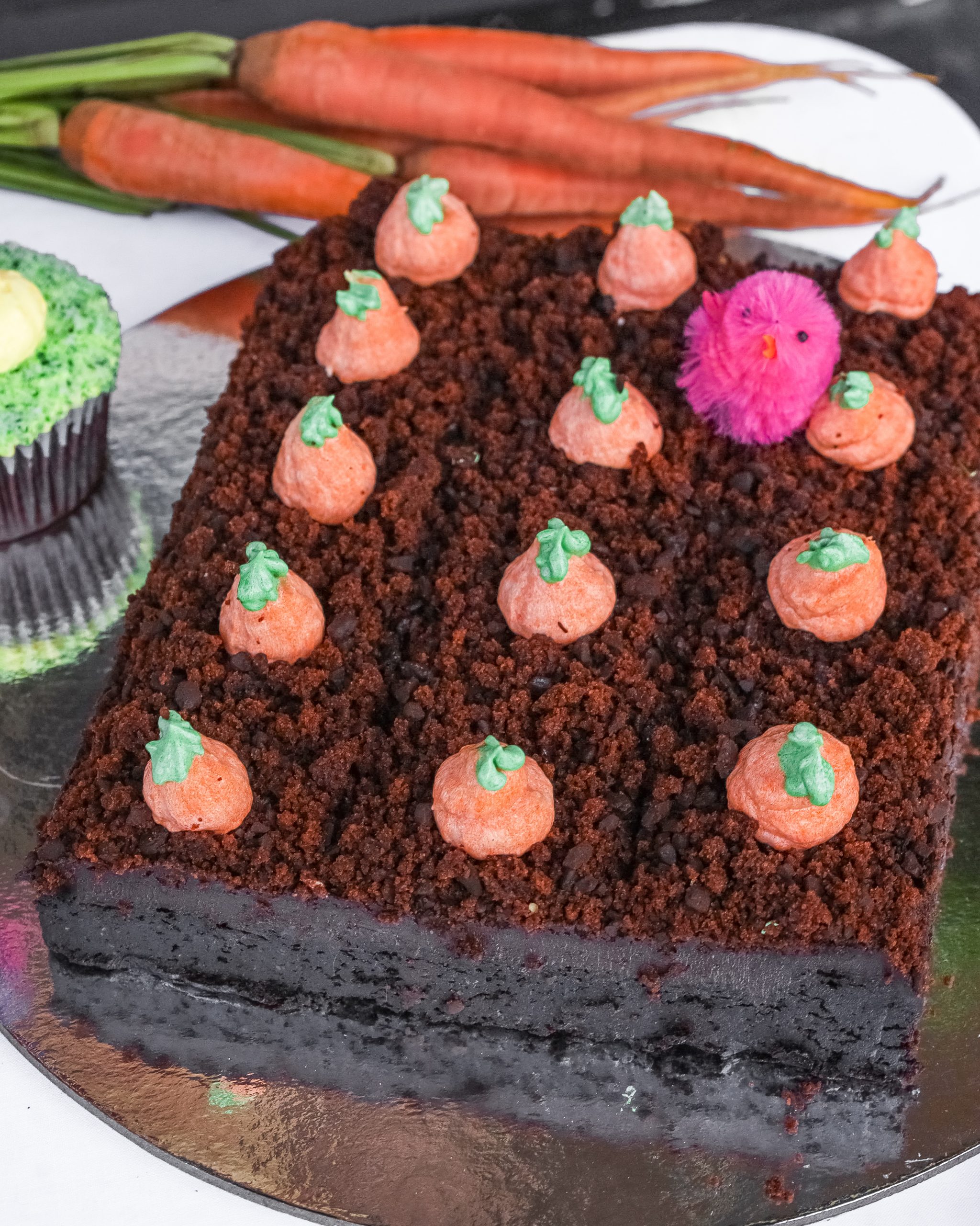 Carrot Patch Brownie Slab (Vegan) | Nutie Donuts